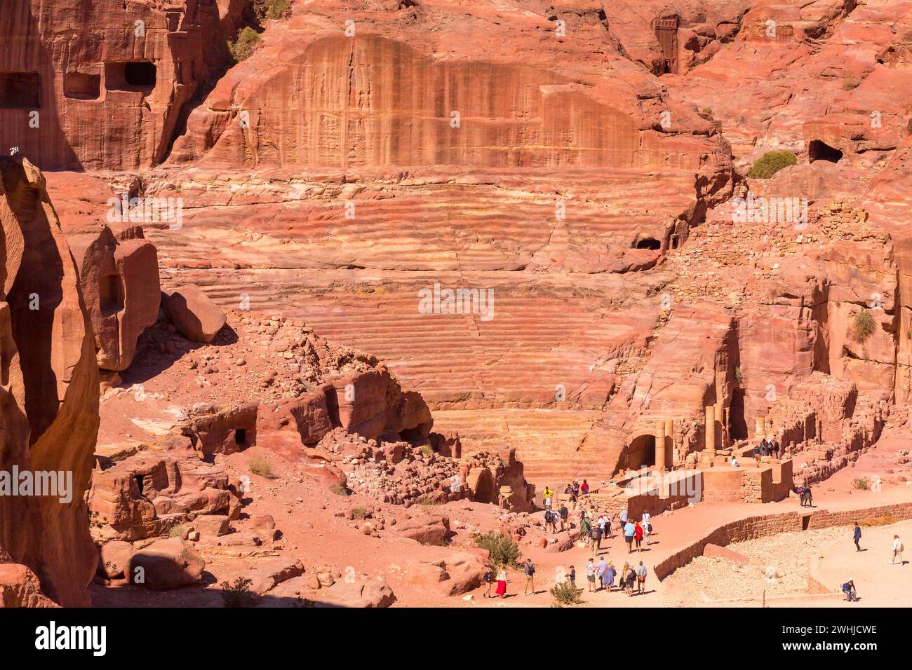 Nabatean amphitheatre in Petra, Jordan Stock Photo - Alamy