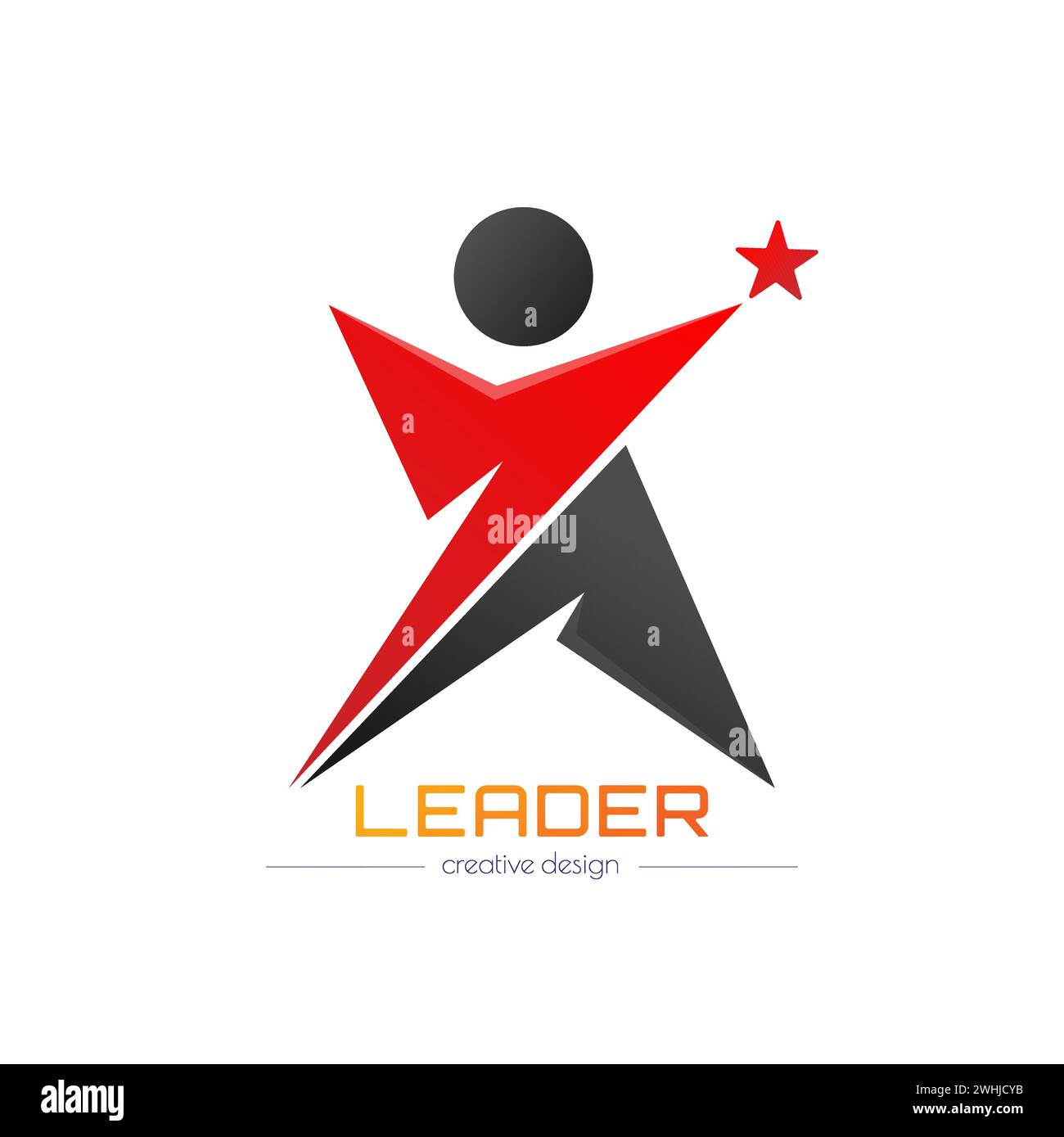 Leader. Template of a logo, sticker, brand or label for a creative idea ...