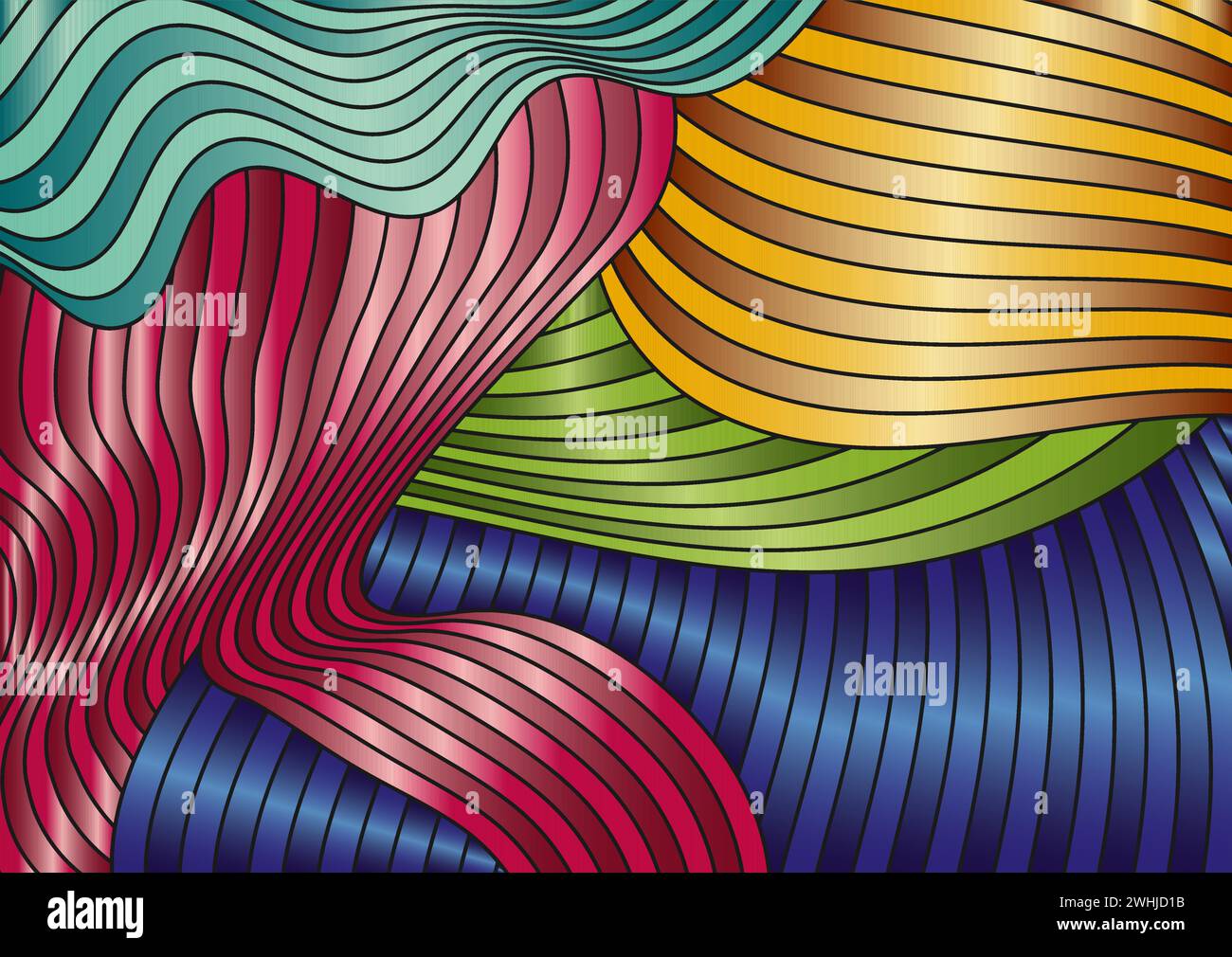 Gradient pattern of wavy lines. Colorful background for creative design ...