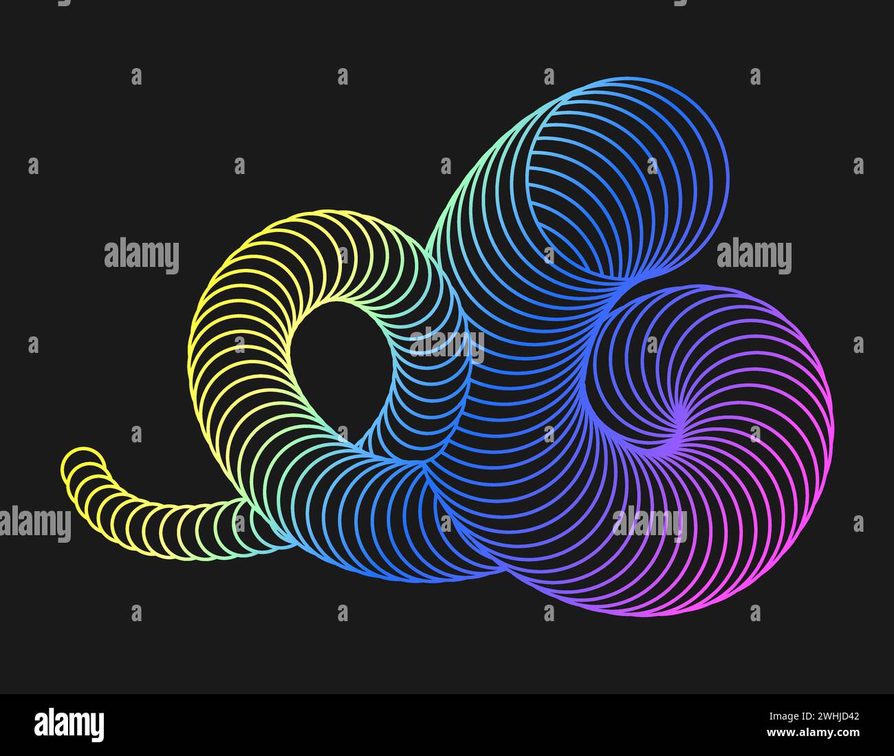 The spiral. Curved lines create a spiral weave. A design element for ...