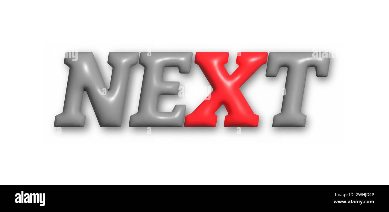 NEXT. 3d lettering for a creative design idea. Modern volumetric ...