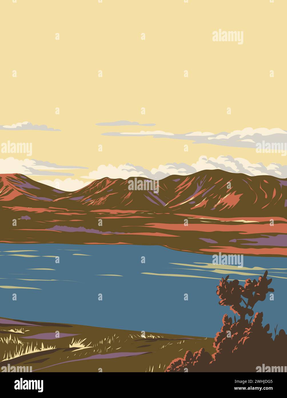 Lake Tekapo Along the Mackenzie Basin in South Island New Zealand WPA ...