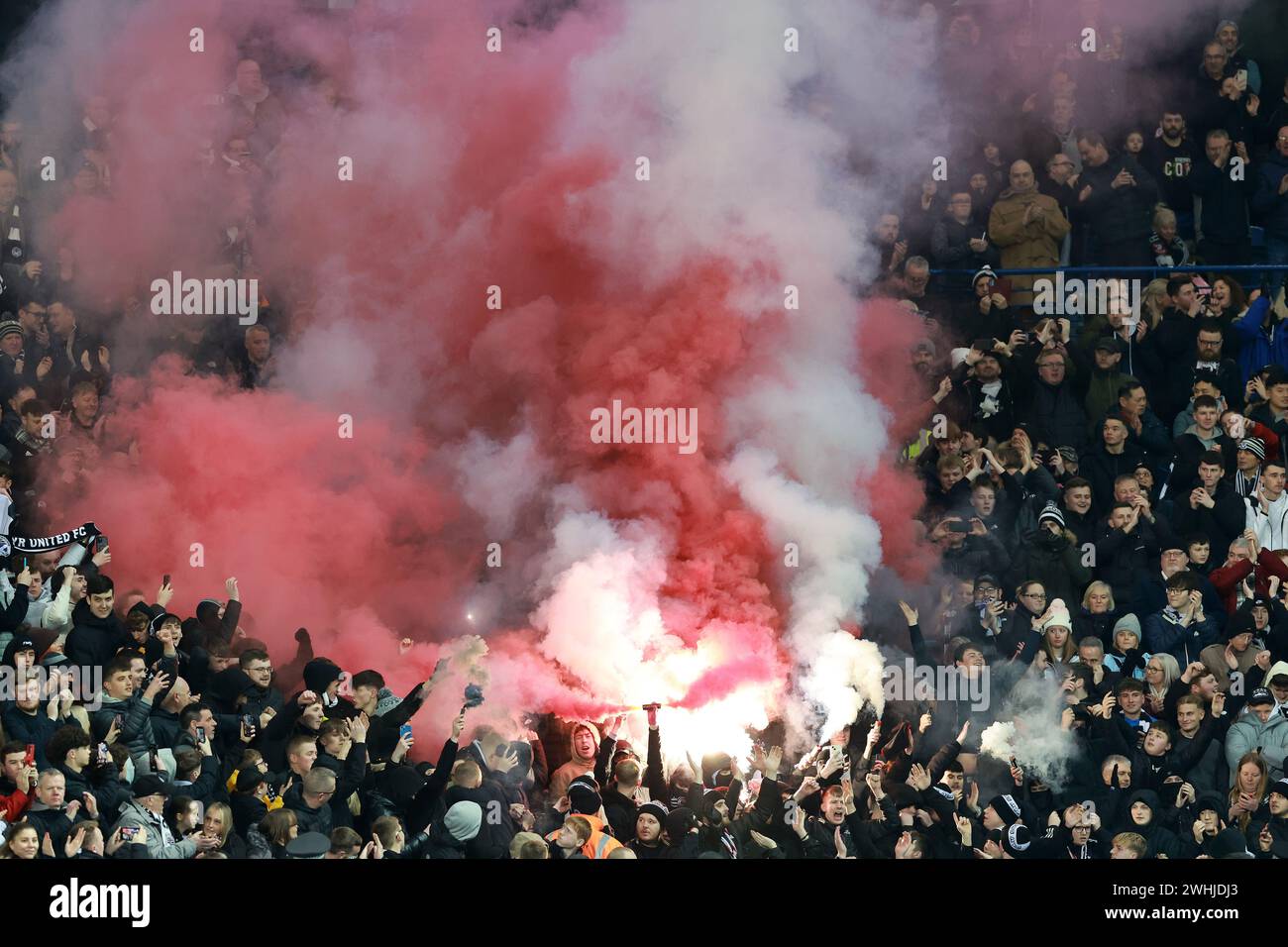 Ayr United fans set off a flare in the stands during the Scottish Gas ...