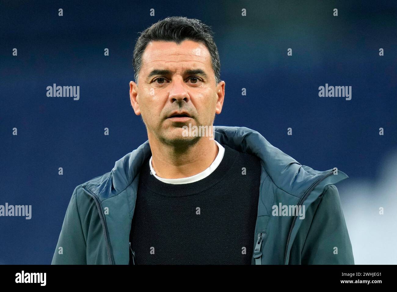 Madrid, Spain. 10th Feb, 2024. Girona FC head coach Michel Sanchez during the La Liga match ...