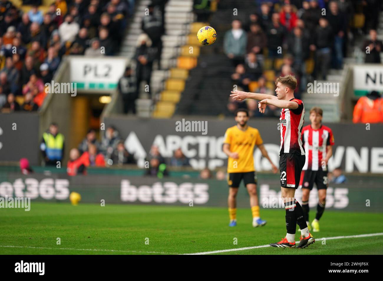 Nathan Collins of Brentford FC makes a throw in during the Premier ...