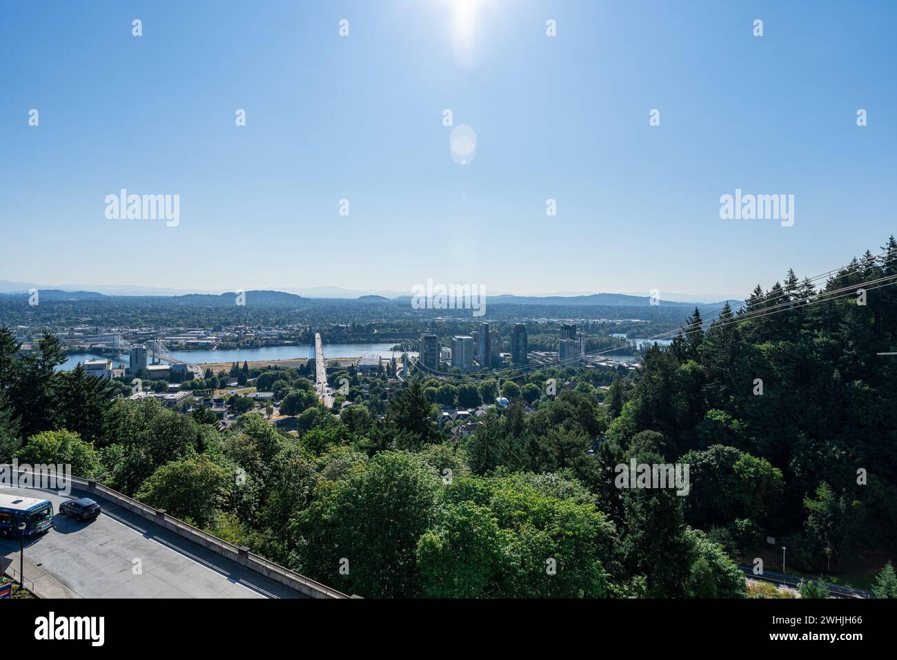 A photo of the Portland Skyline and Mt. Hood in the background on a ...