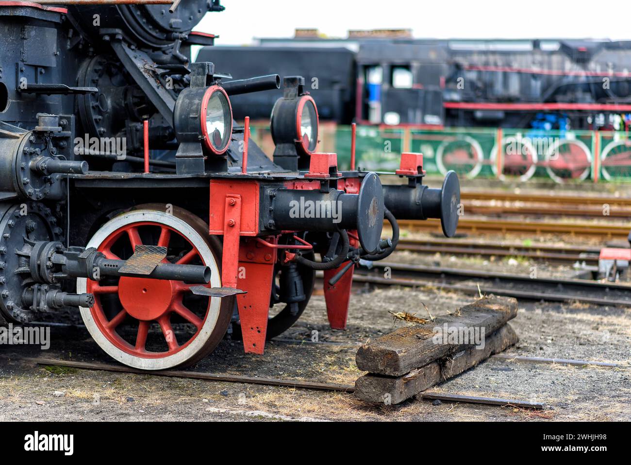 Old locomotives in a railway station Stock Photo - Alamy
