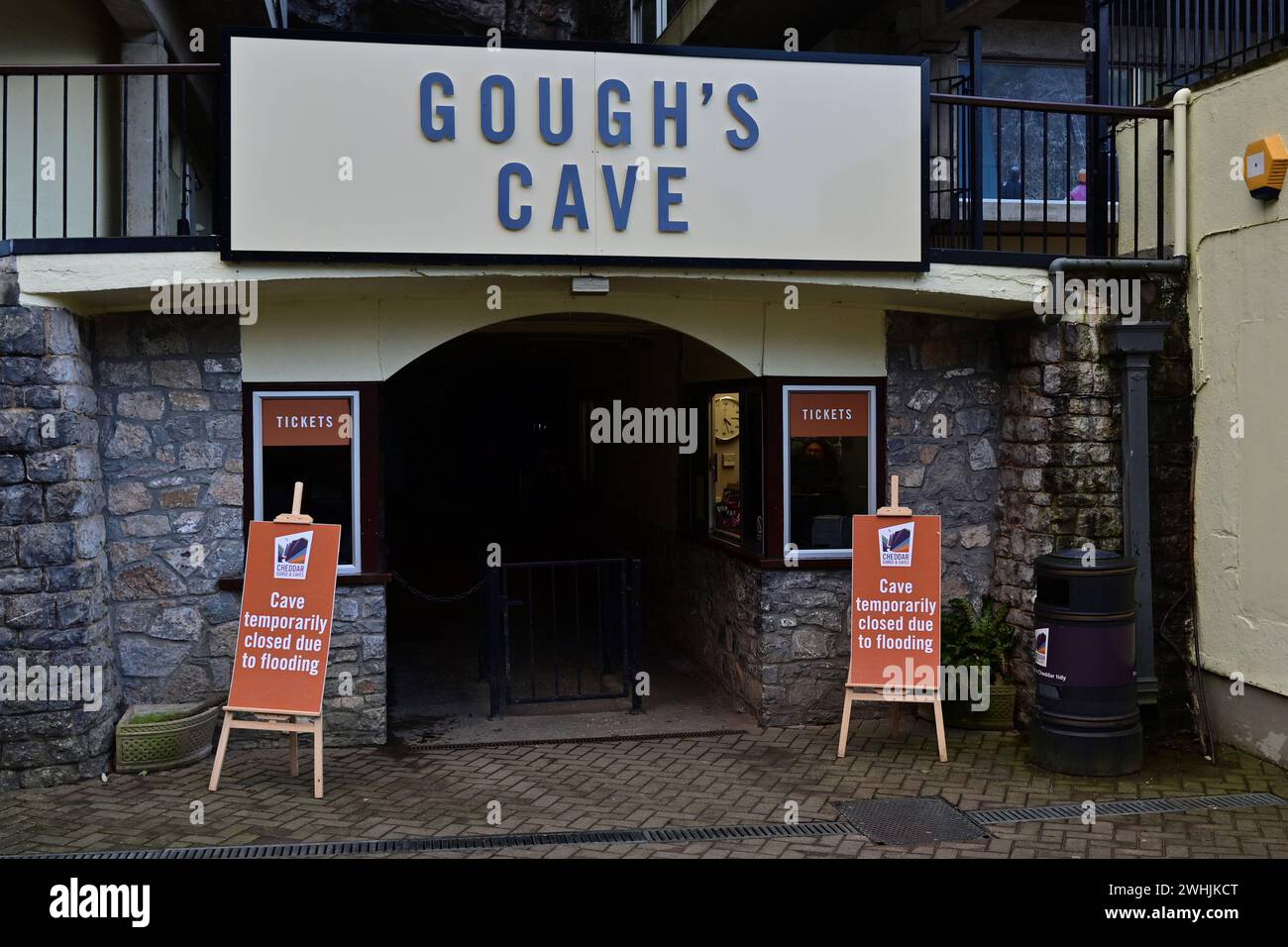 On a damp and wet afternoon World Famous Cheddar Goughs Cave is Closed ...