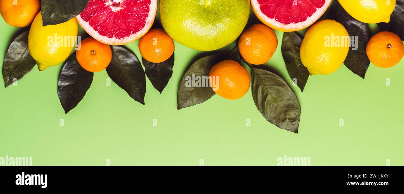 Summer banner citrus fruits hi-res stock photography and images - Alamy