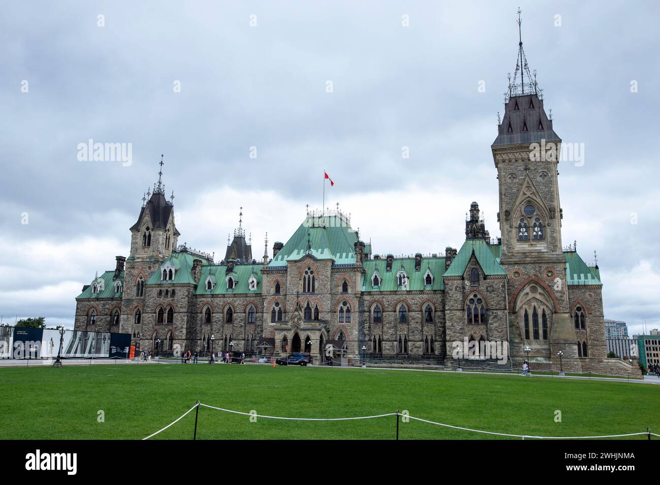 Ottawa, Canada - Aug 08, 2023 - View of the East block of parliament ...