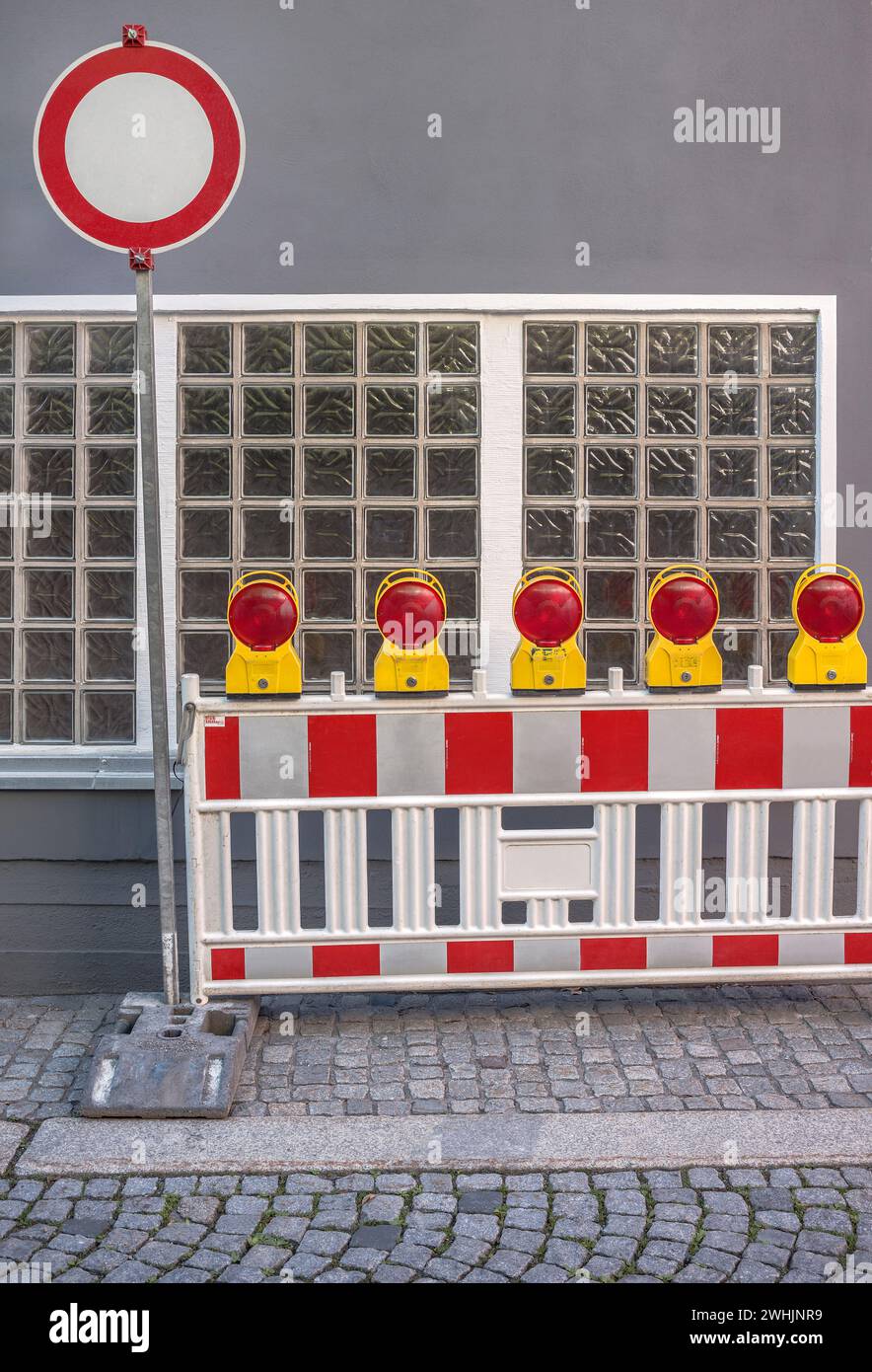 Barrier of a building site Stock Photo - Alamy