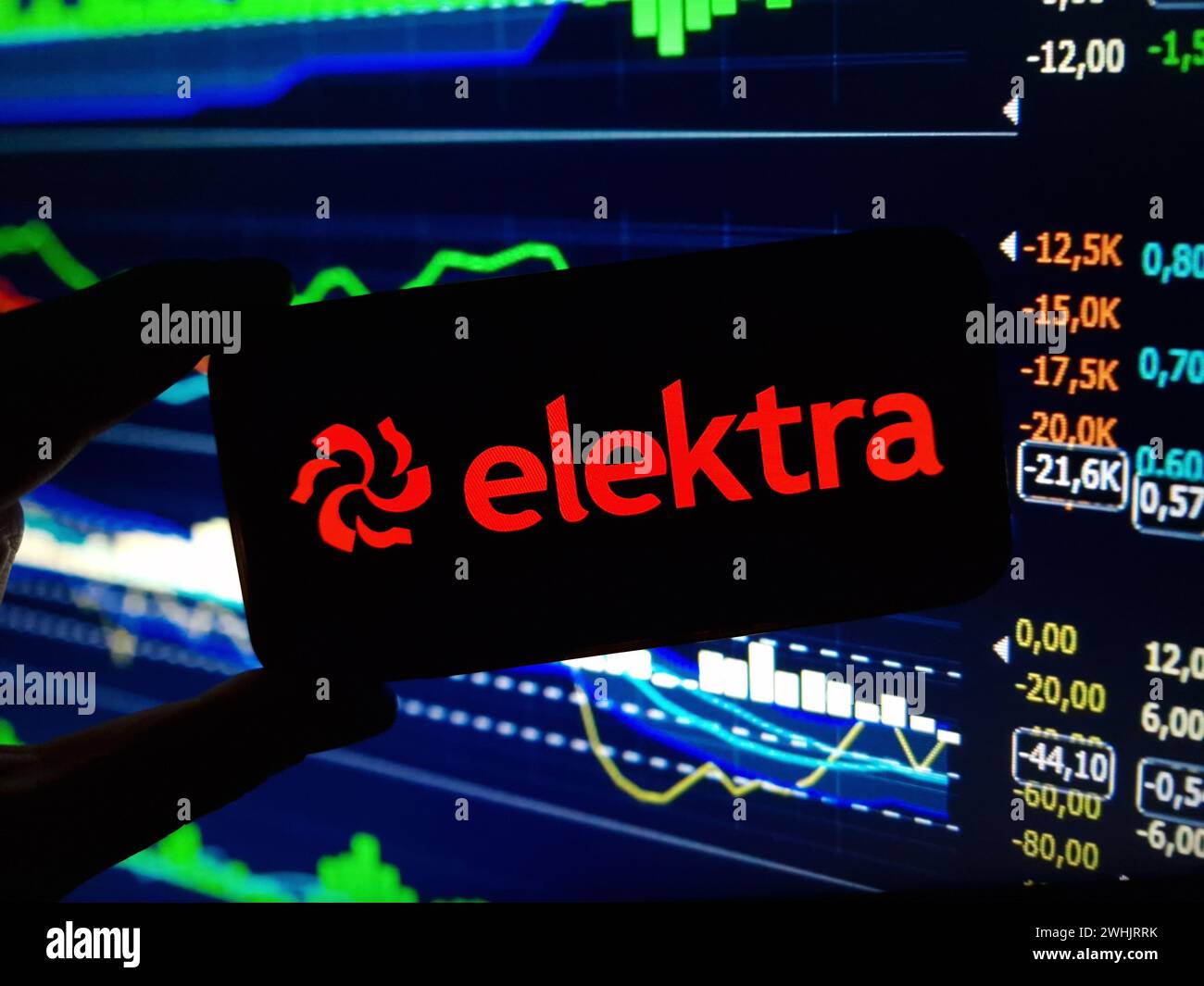 Konskie, Poland - February 09, 2024: Grupo Elektra company logo ...