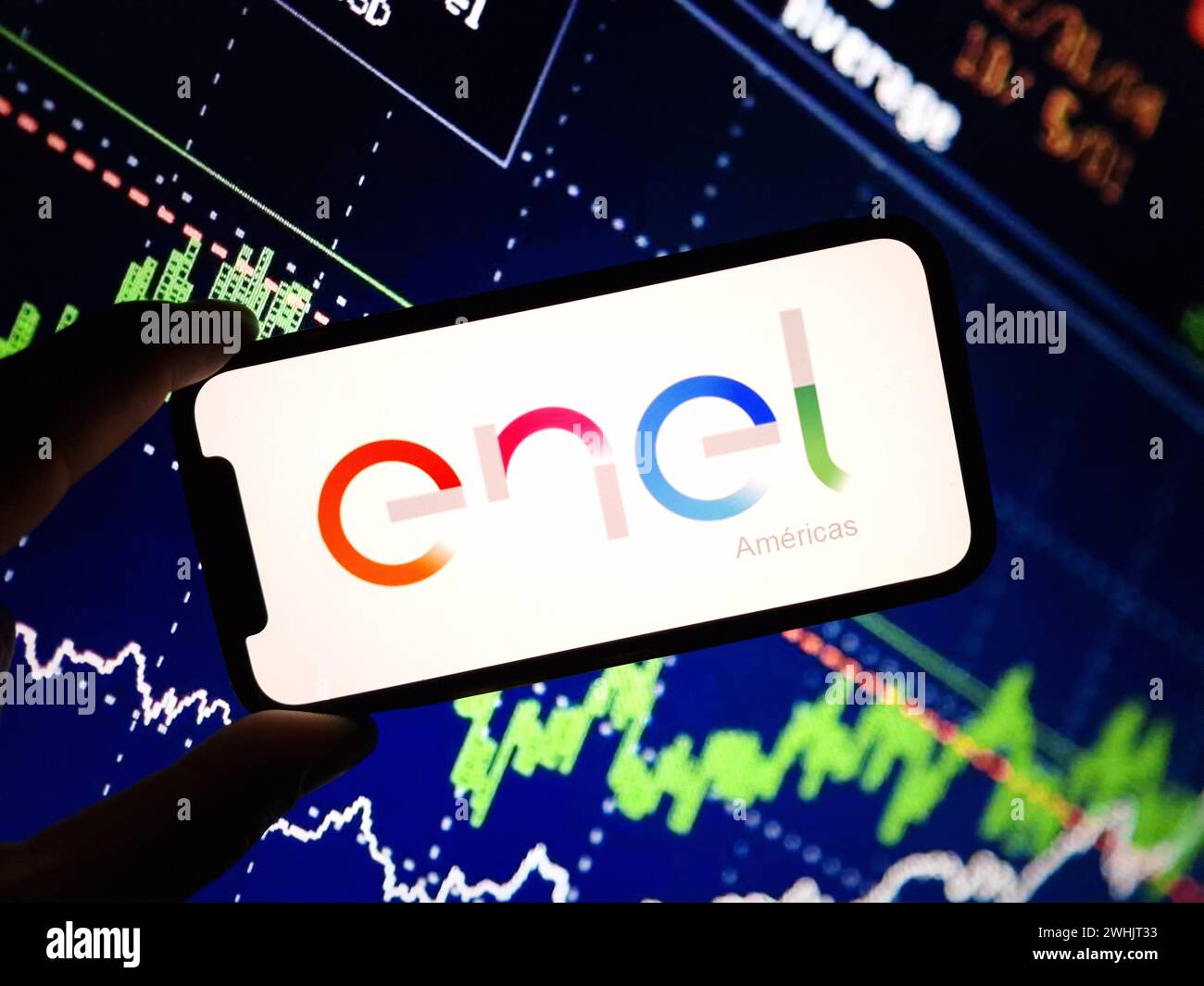 Konskie, Poland - February 09, 2024: Enel Americas company logo ...