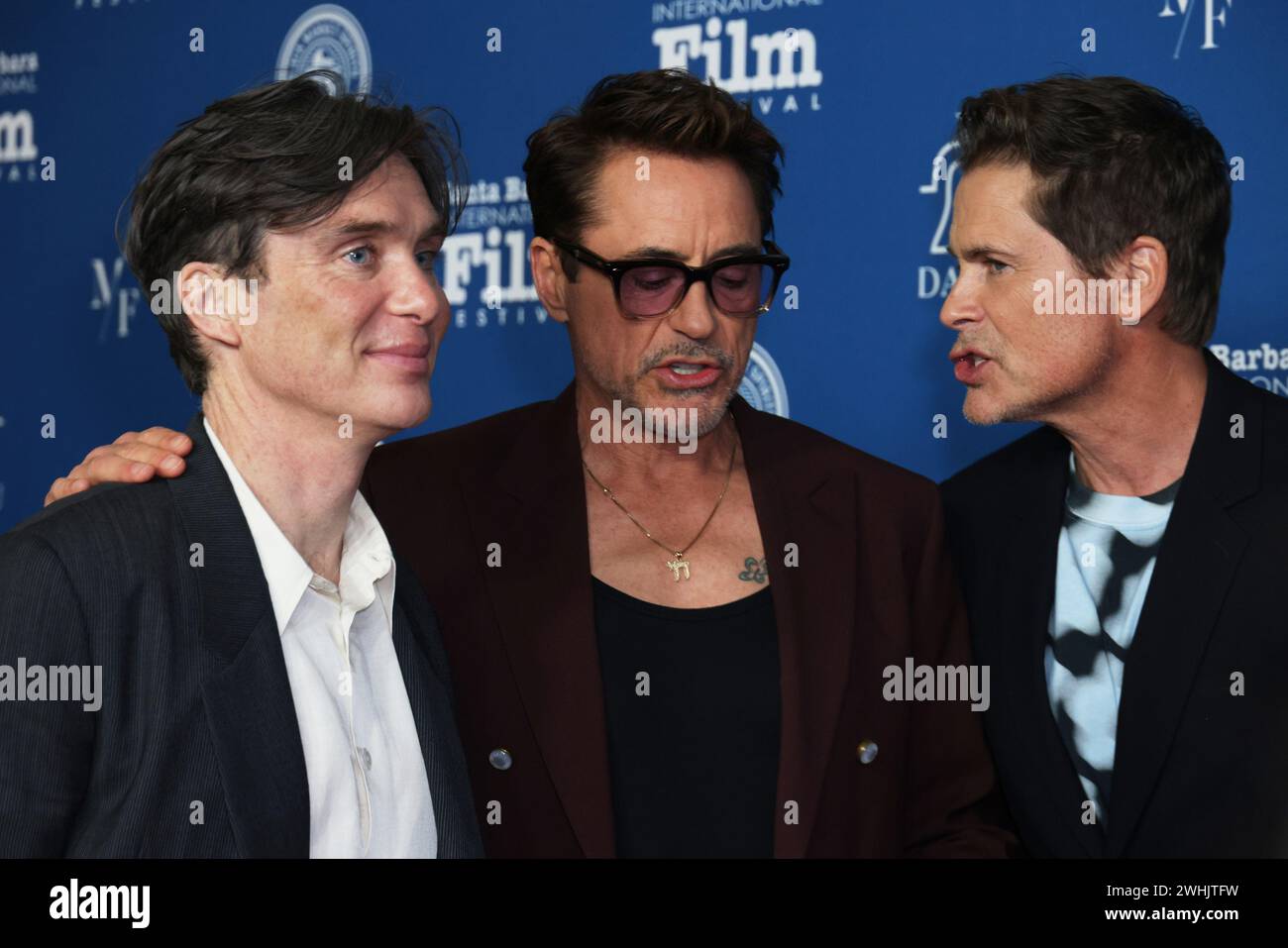 Santa Barbara Usa 10th Feb 2024 Cillian Murphy Robert Downey Jr