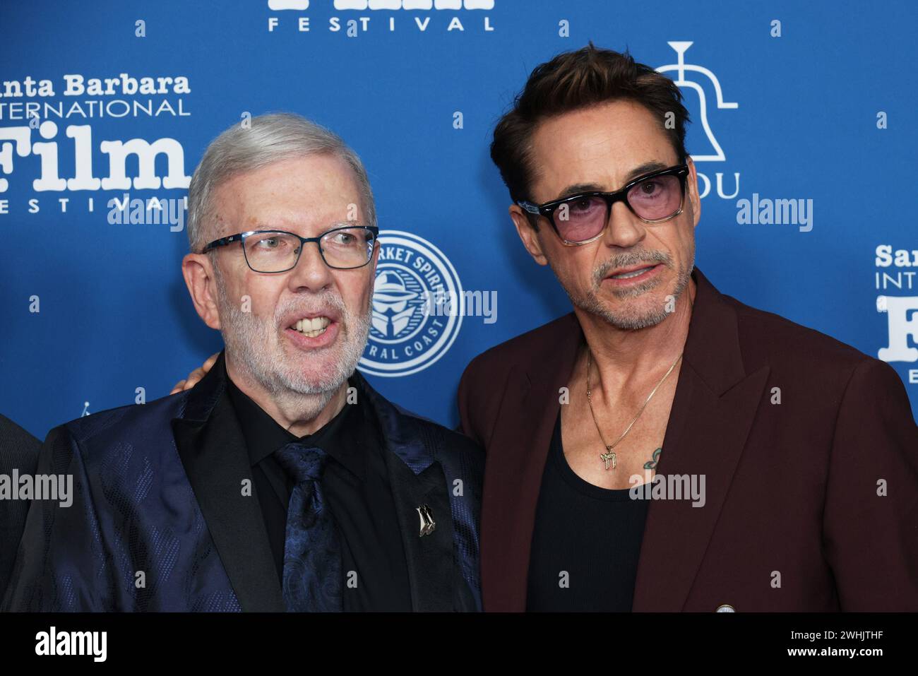 Santa Barbara, USA. 10th Feb, 2024. Leonard Maltin and Robert Downey Jr ...