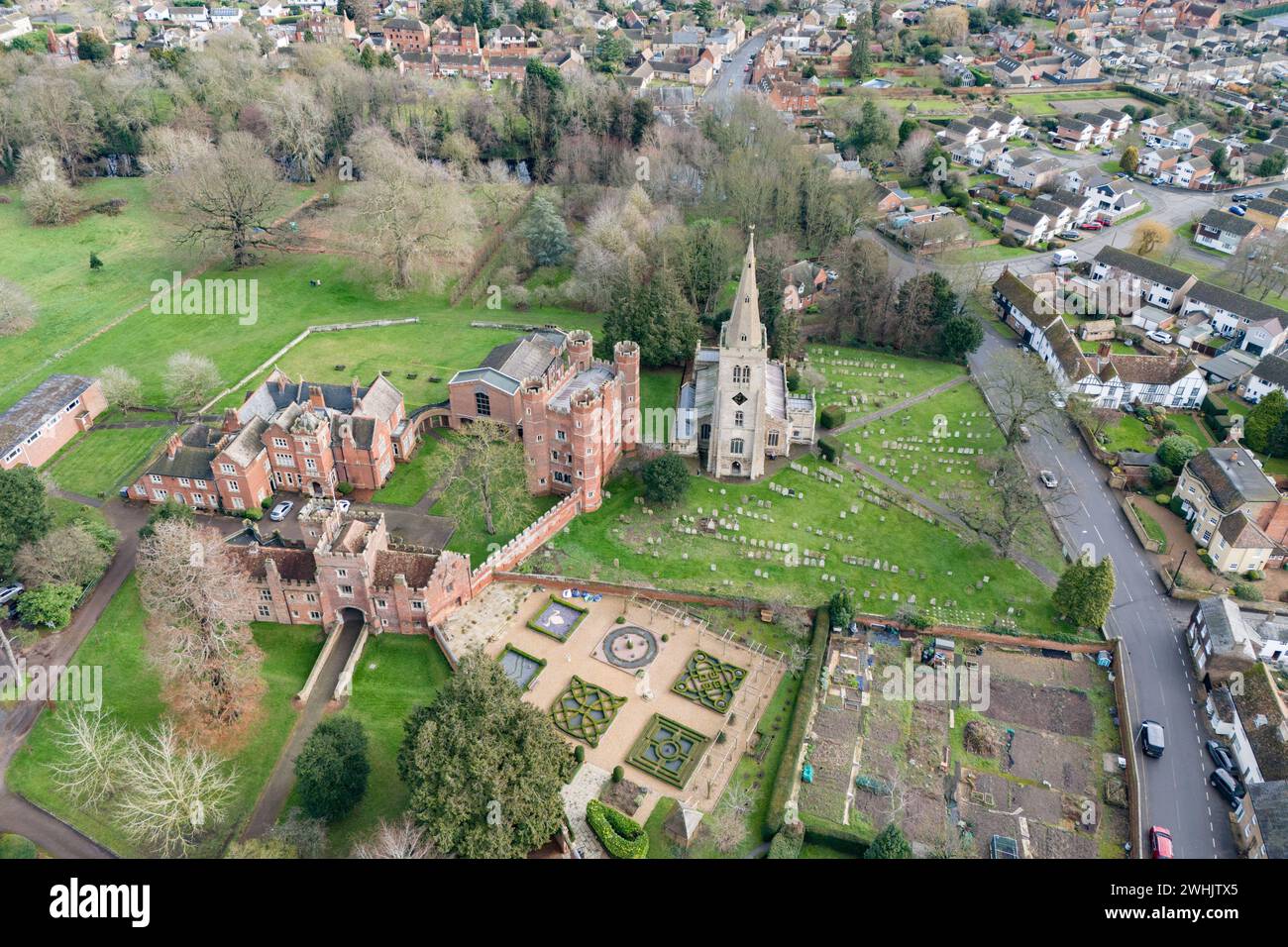 Aerial View of Buckden, Cambridgeshire, United Kingdom Stock Photo - Alamy