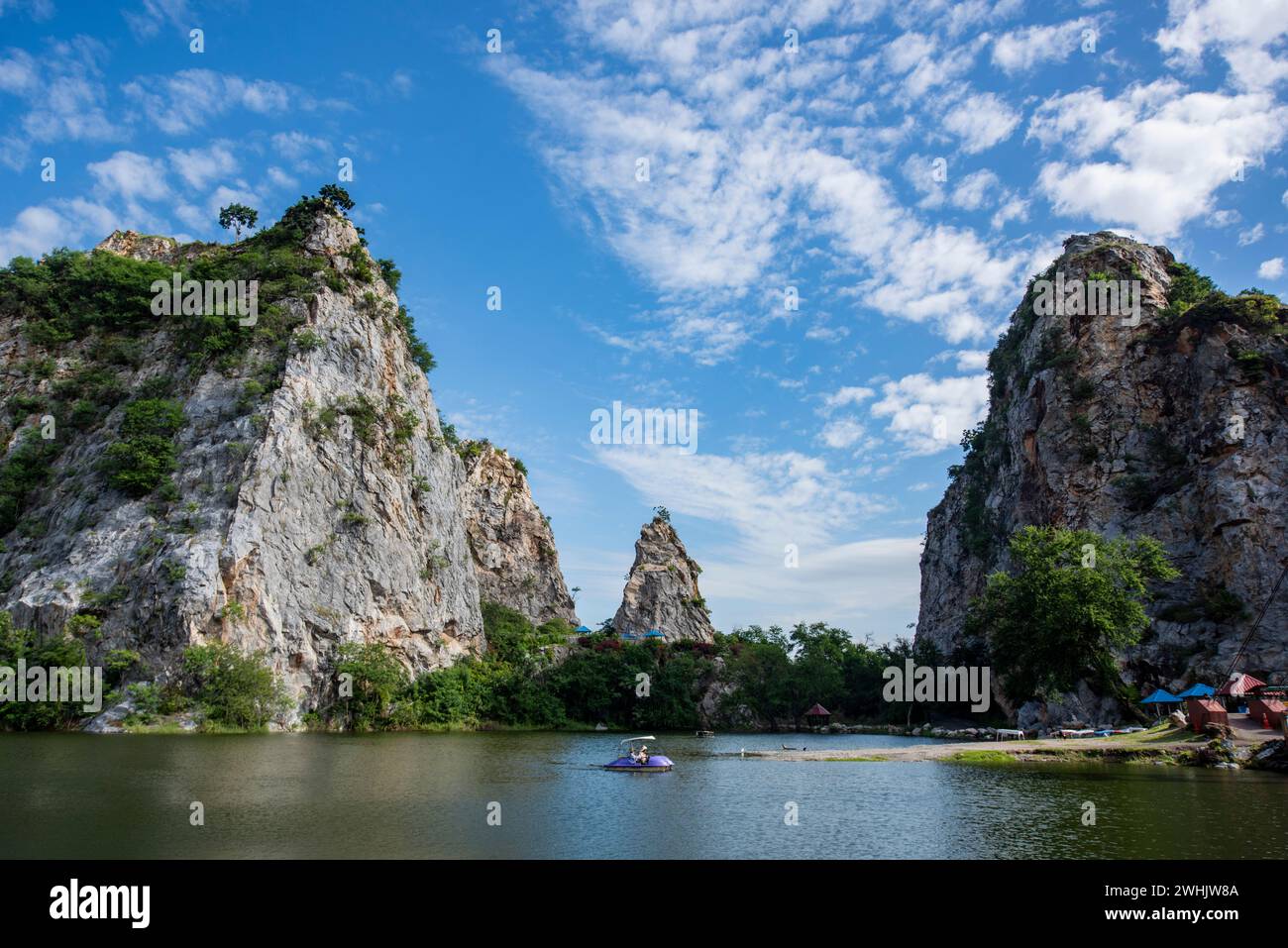Landscape of Hin Khao Ngu Natural Park at Village of Tambon Ko ...