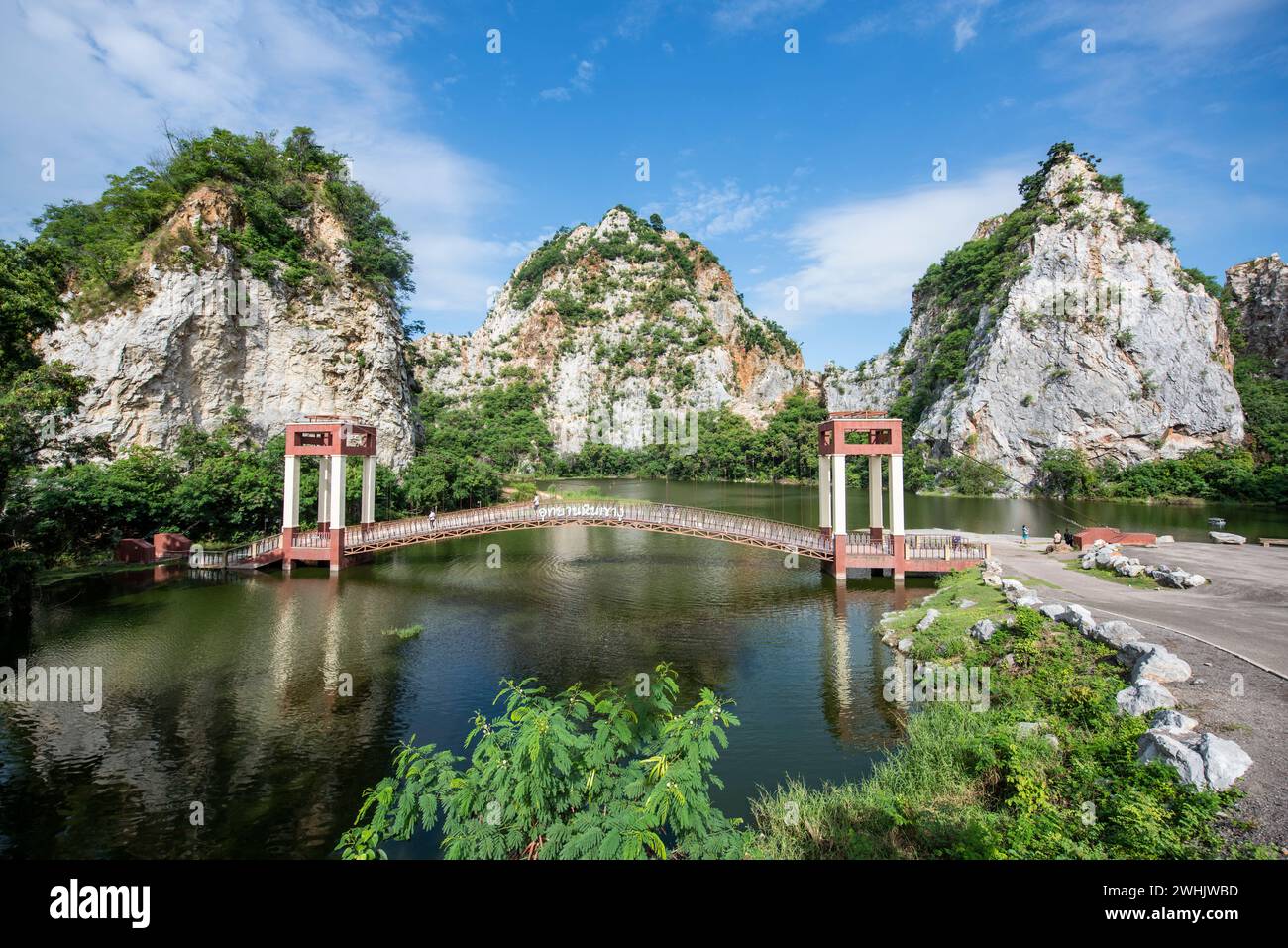 Landscape of Hin Khao Ngu Natural Park at Village of Tambon Ko ...