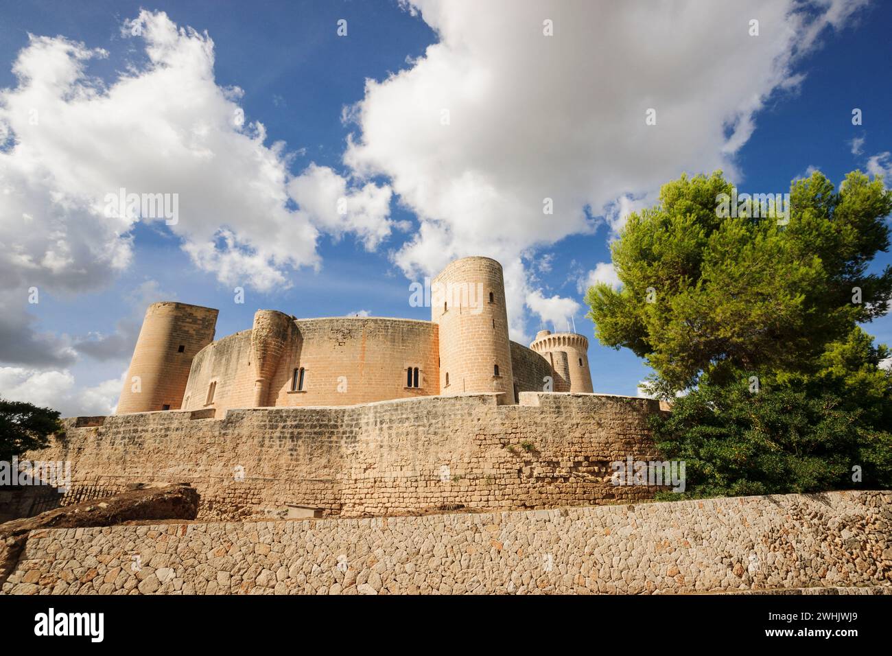 Bellver Castle -14th century Stock Photo - Alamy