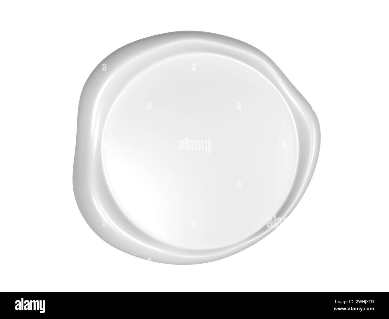 White wax seal. Isolated. 3d illustration Stock Photo - Alamy
