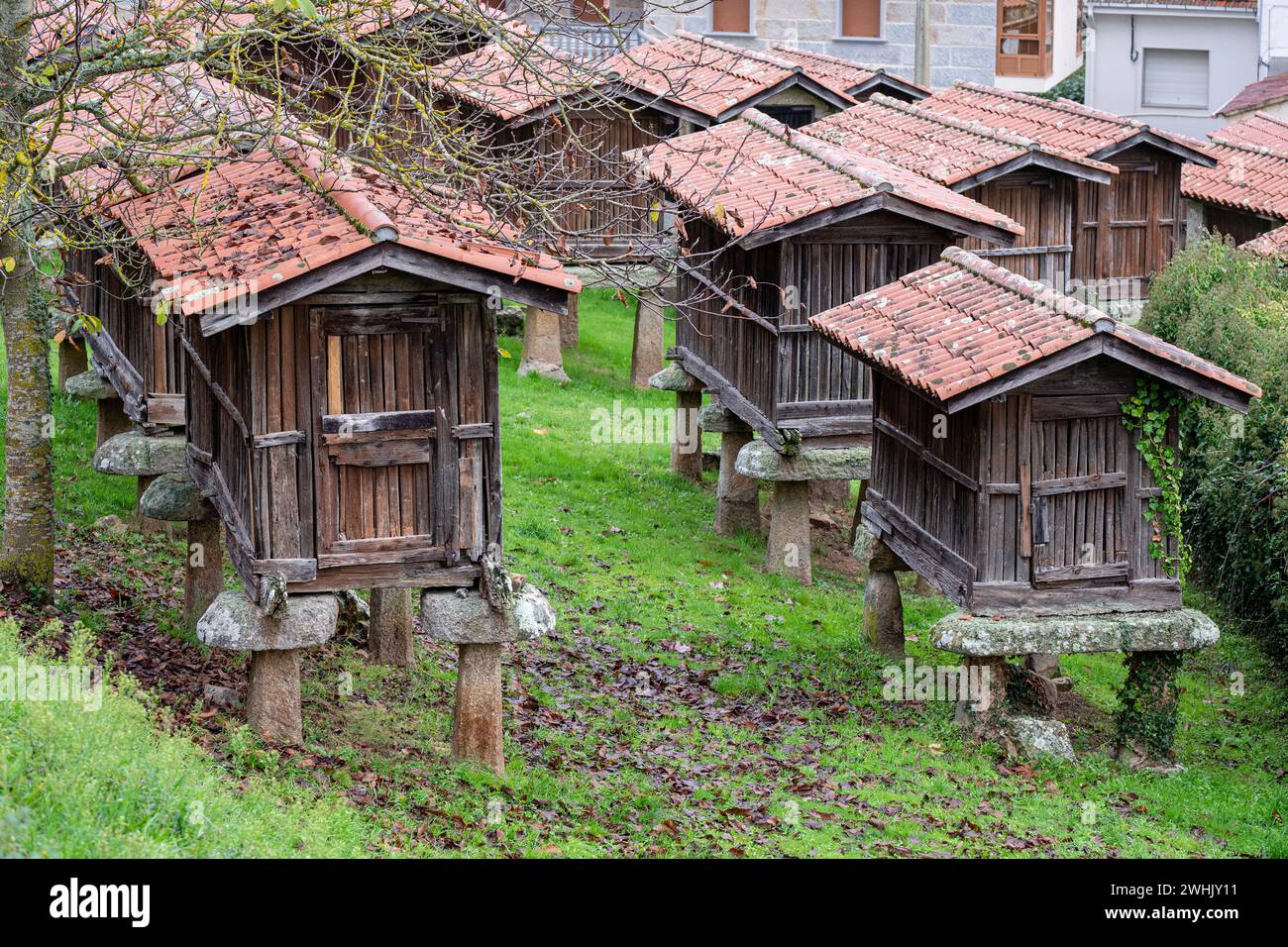 Set of granaries of A Merca Stock Photo - Alamy