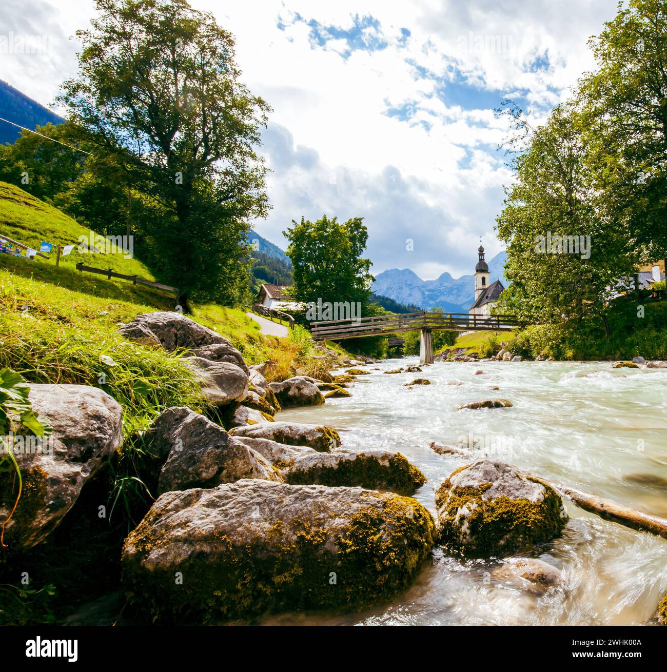 St. Sebastian Parish Church. Chapel in the Alps, Berchtesgadener Land ...