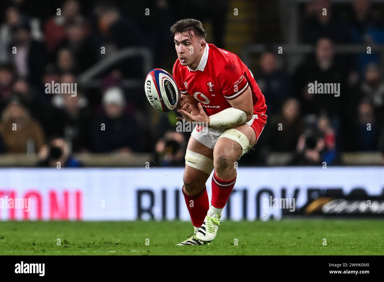 Taine Basham of Wales in action during the 2024 Guinness 6 Nations ...