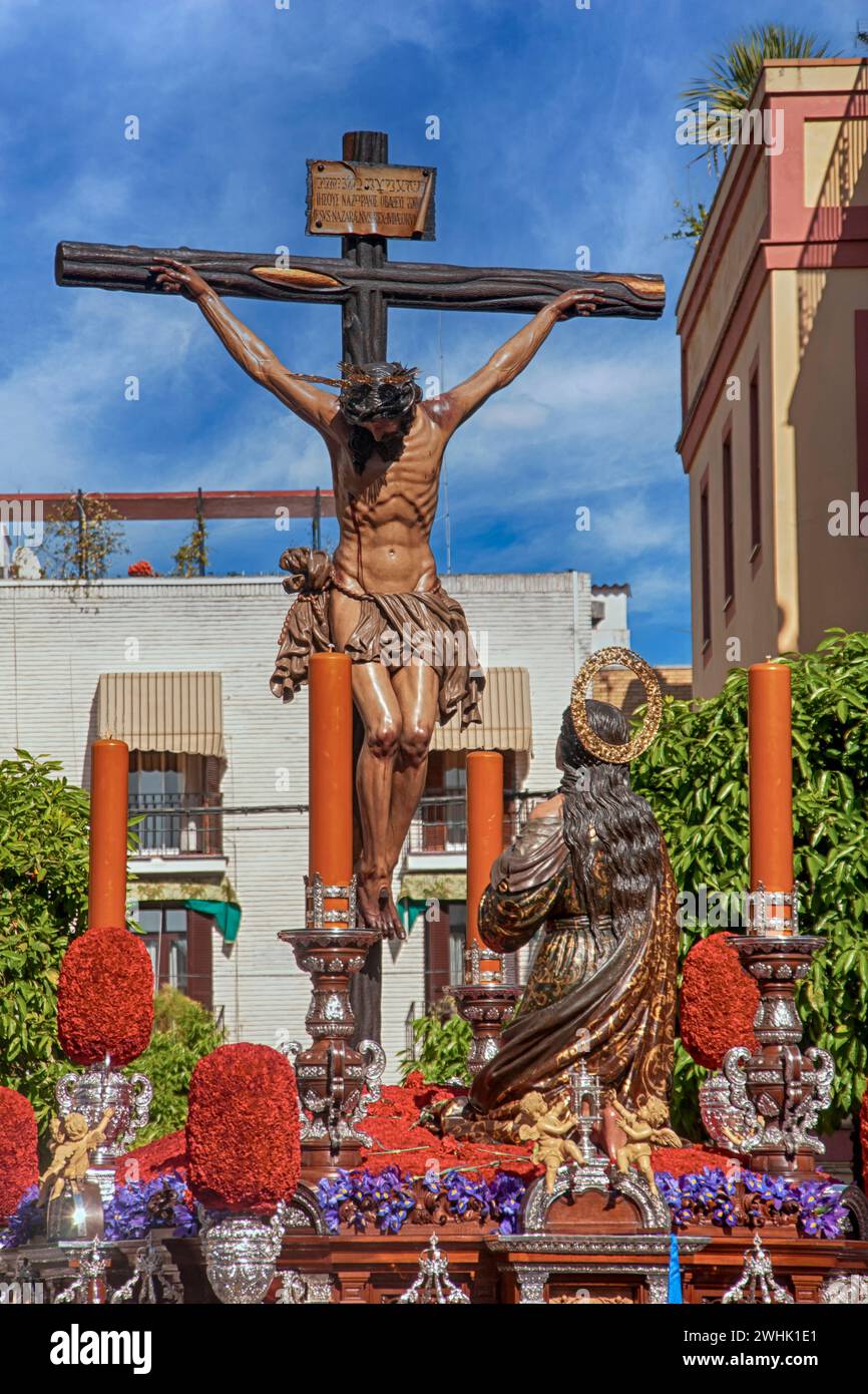 Christ on the cross of the brotherhood of la hiniesta, holy week in ...