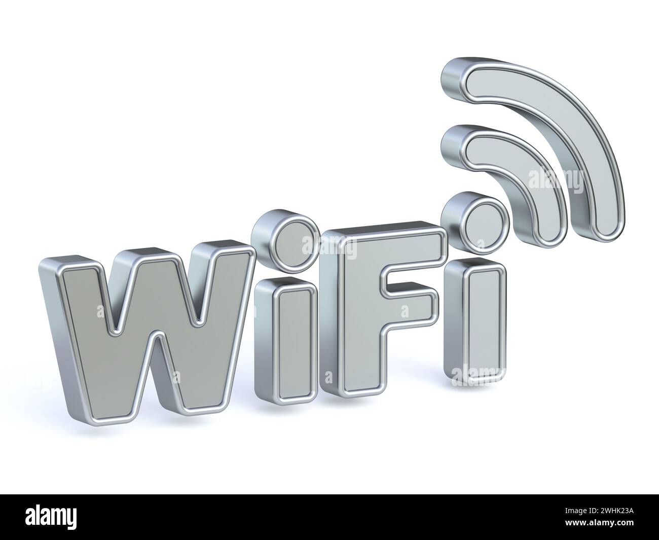 Wifi symbol silver Cut Out Stock Images & Pictures - Alamy