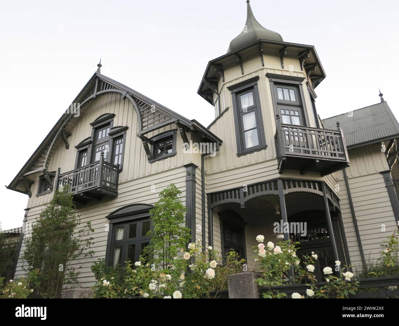 typical architecture in house on Castro city, Chiloe Island, Chile ...
