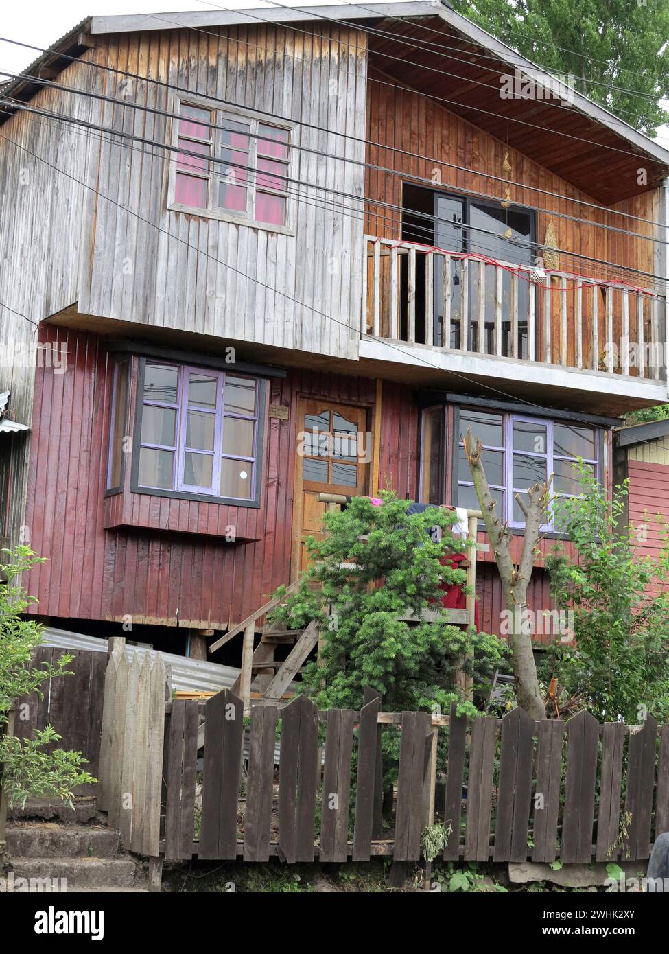 typical architecture in house on Castro city, Chiloe Island, Chile ...