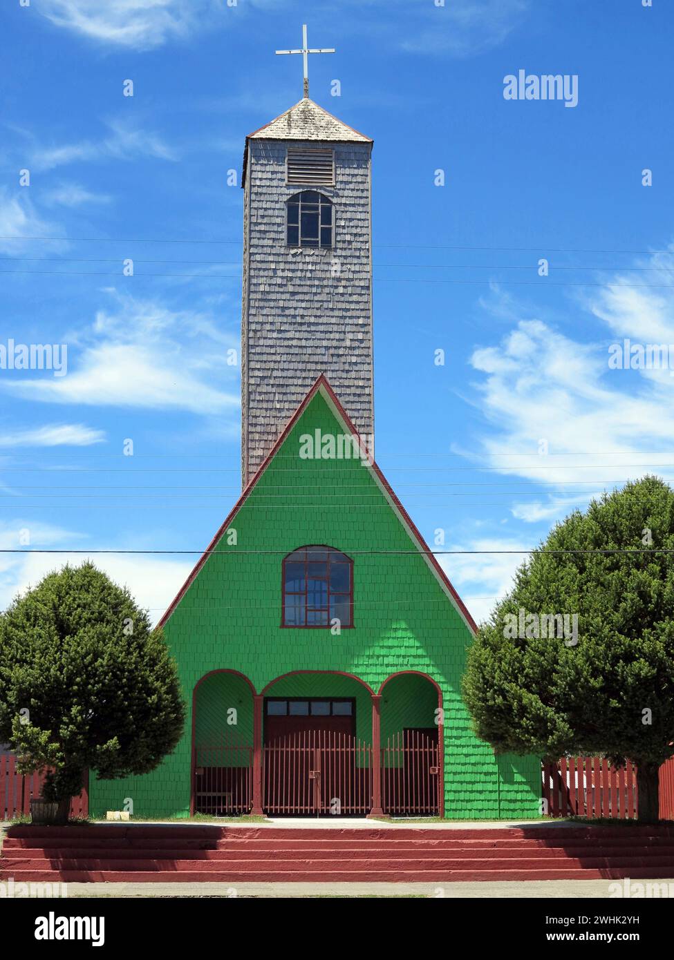 church in Castro city, Chiloe Island, Chile, South America Stock Photo ...