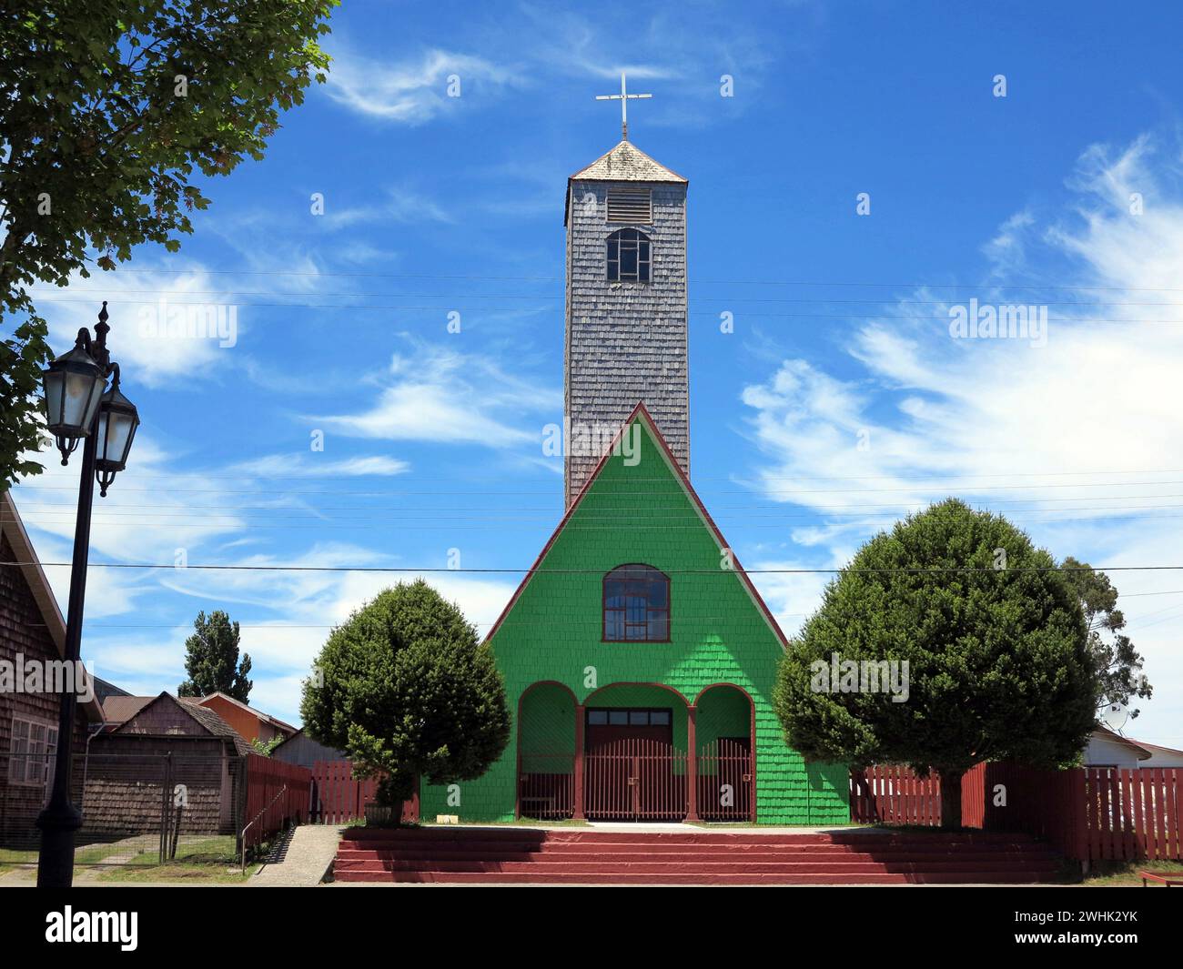 church in Castro city, Chiloe Island, Chile, South America Stock Photo ...