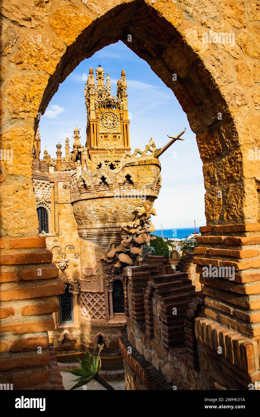 Colomares castle in Benalmadena, dedicated of Christopher Columbus ...