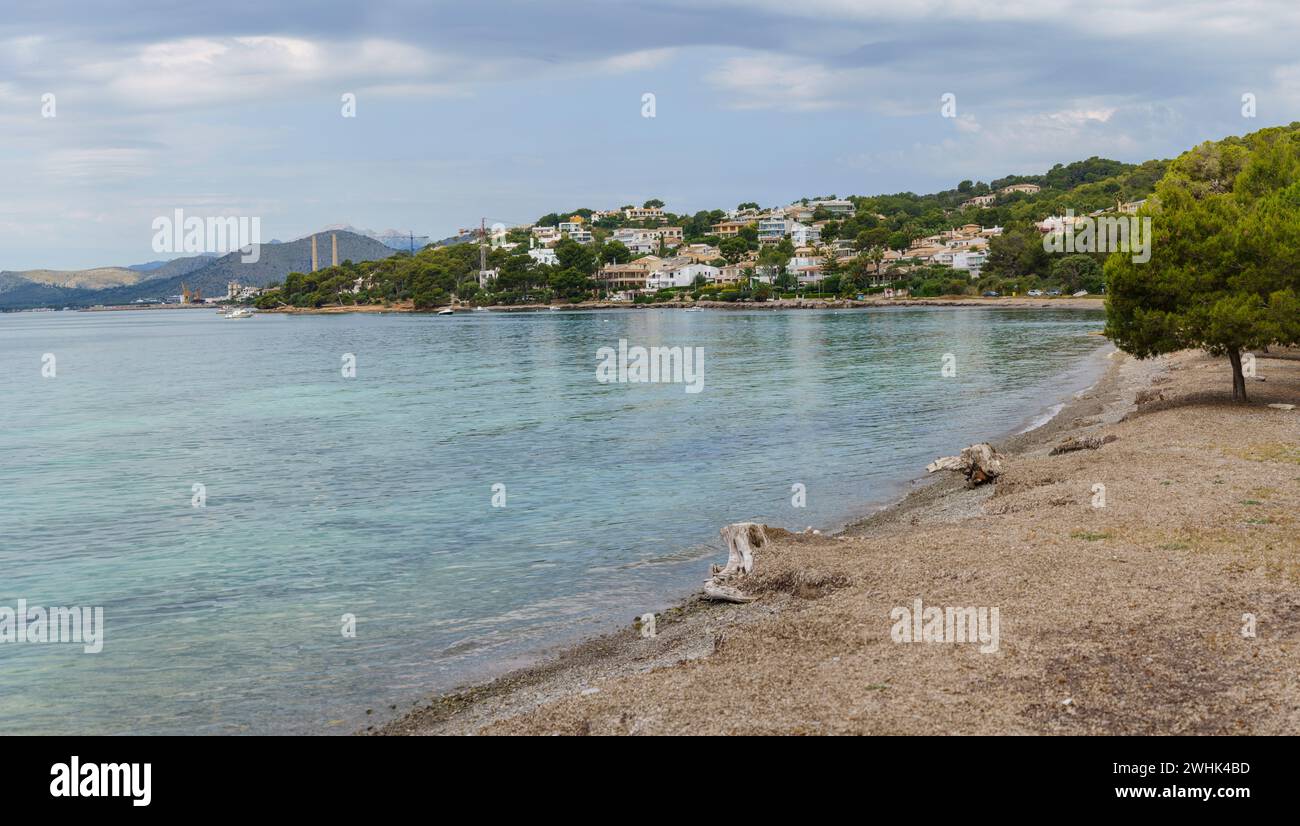 Beach and island of Alcanada Stock Photo - Alamy