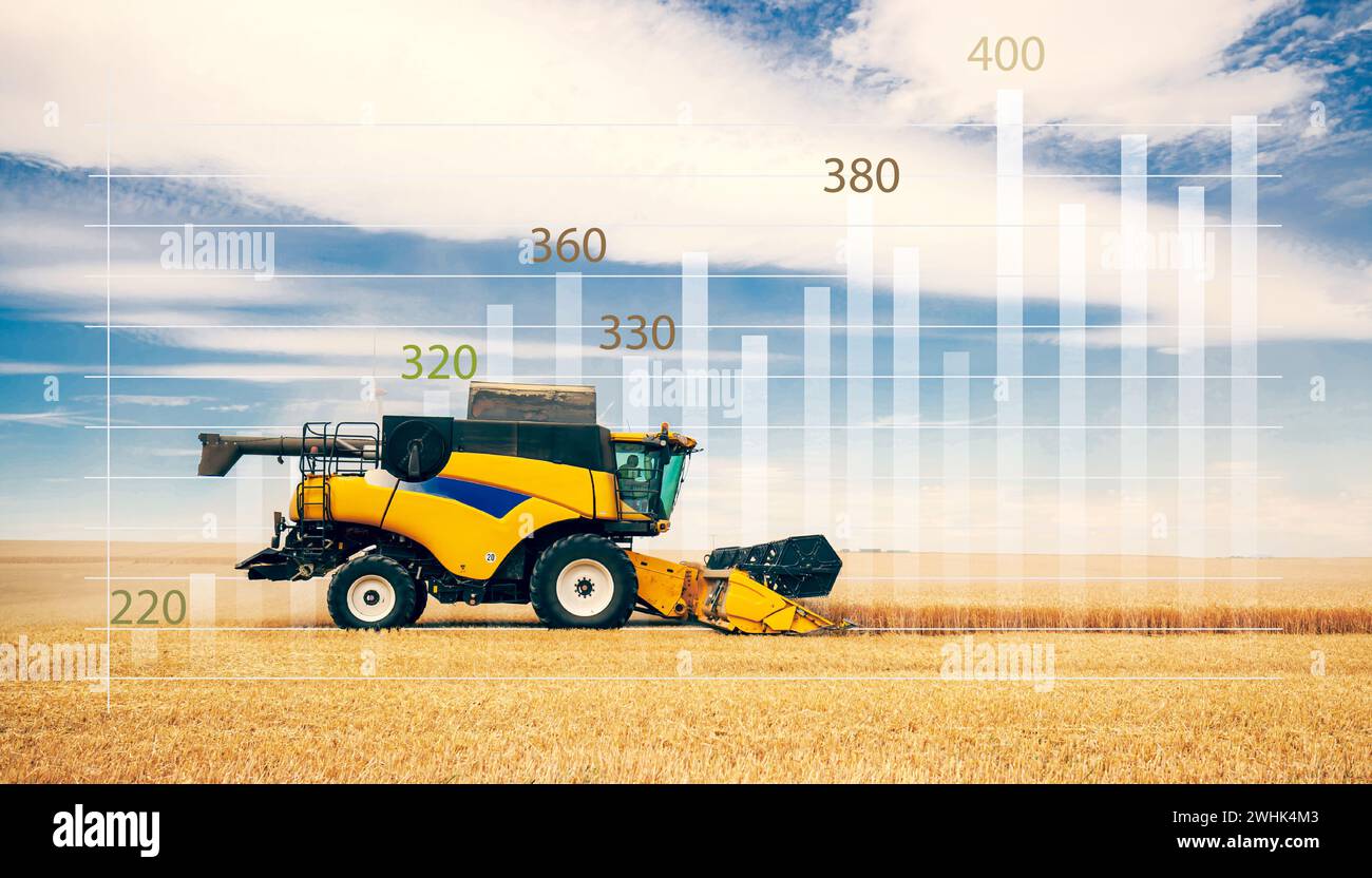 Global grain and wheat crisis. Analytics data and growth graphs ...