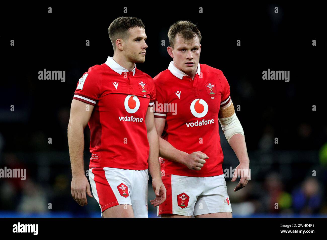 London, England. 10th February, 2024. Wales' Mason Grady and Nick ...
