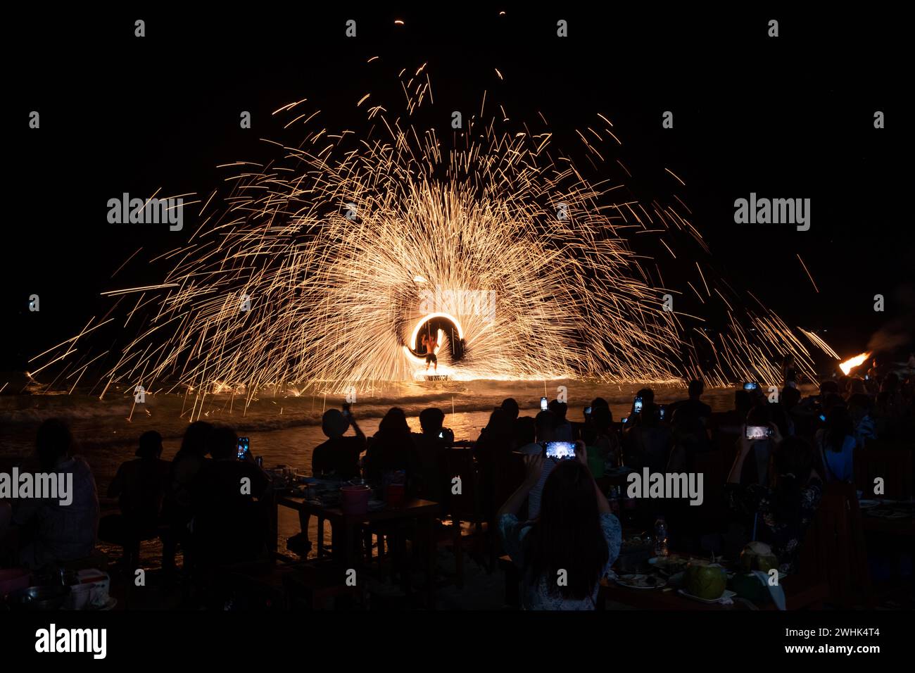 Amazing fire show on The beach at Sai Kaew Beach, Mu Koh Samed ,Rayong ...