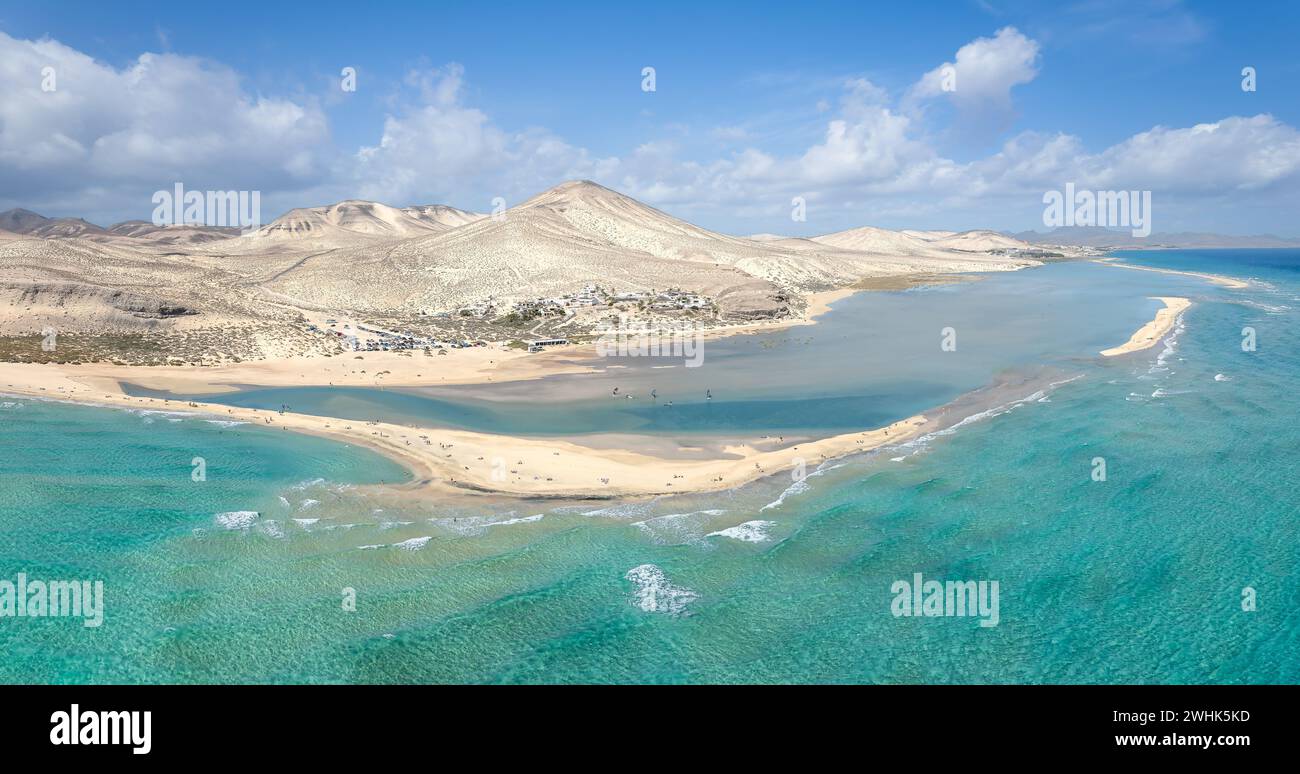 Playa de Sotavento, Fuerteventura: a breathtaking aerial view of ...