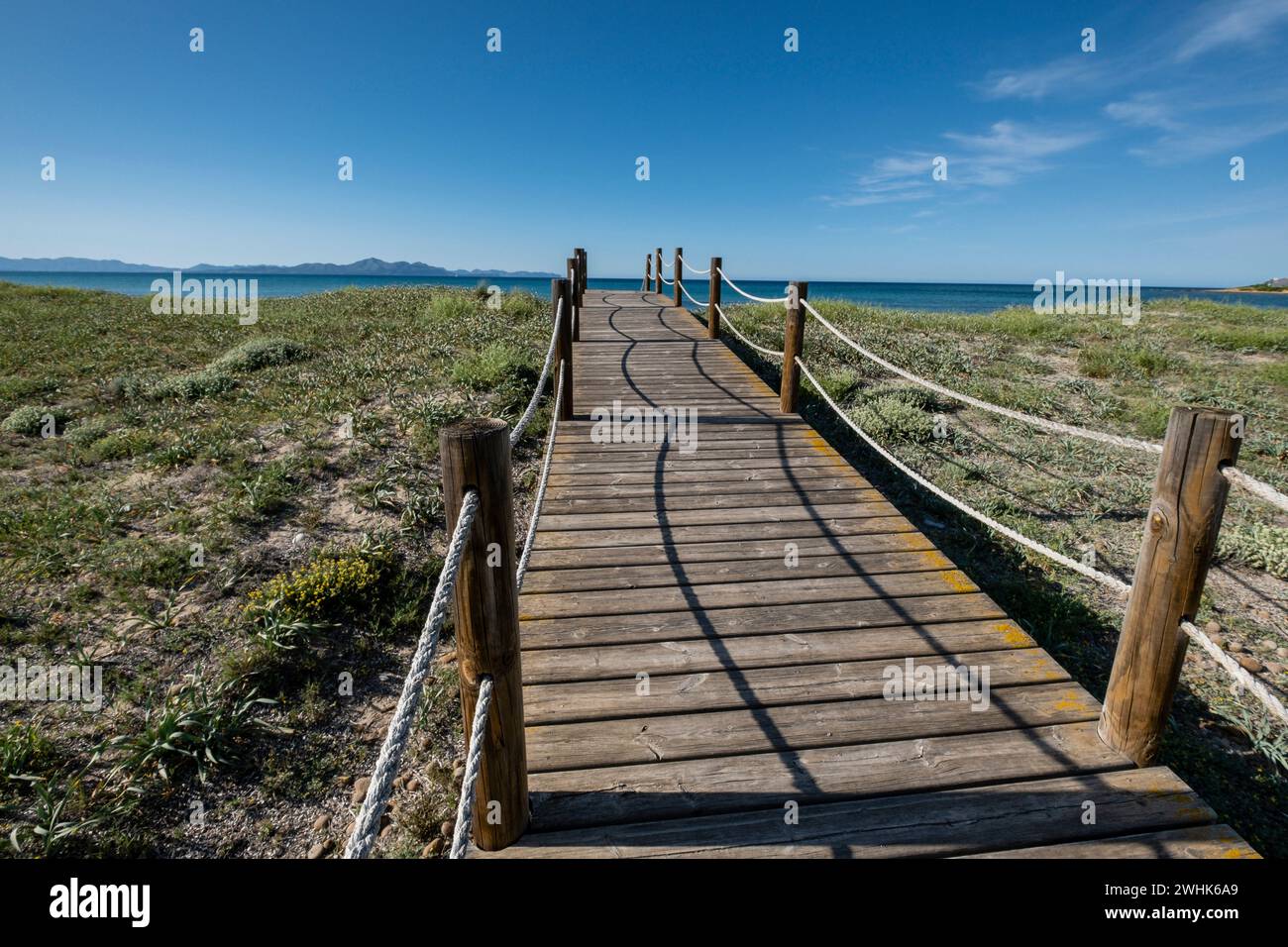 Wooden path to protect the dunes Stock Photo - Alamy