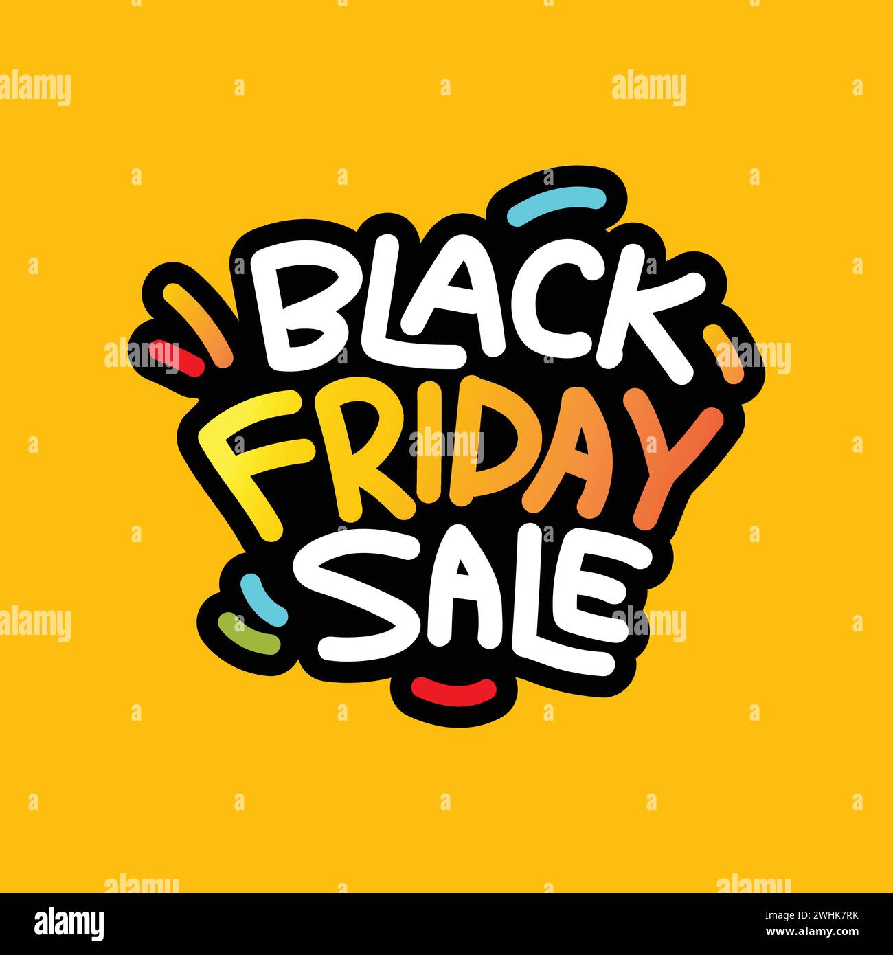 Black Friday Sale colorful typography banner, poster, template design ...