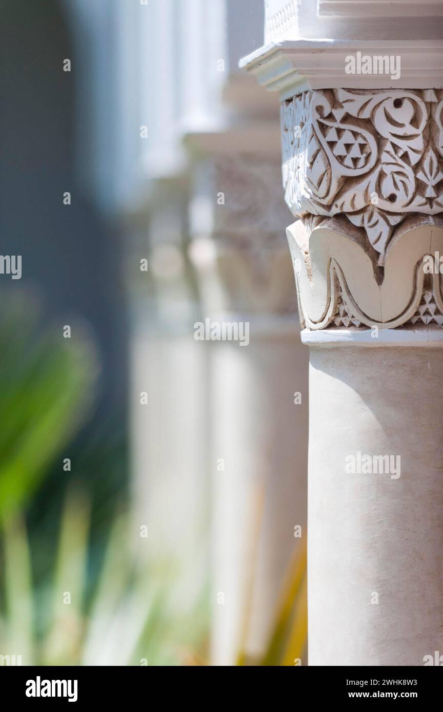 Columns in Riad, Column, traditional, decorated, ornament, decoration ...