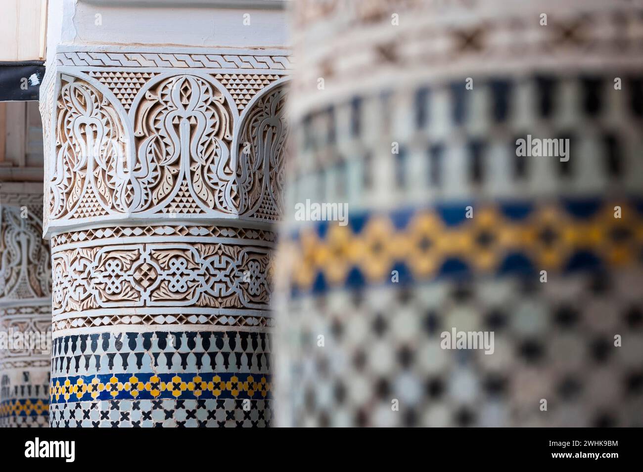 Columns in Riad, Column, traditional, decorated, ornament, decoration ...