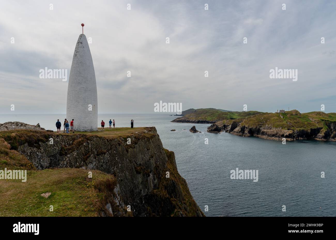 Rocky coastal area with baltimore beacon stone ireland Stock Photo - Alamy