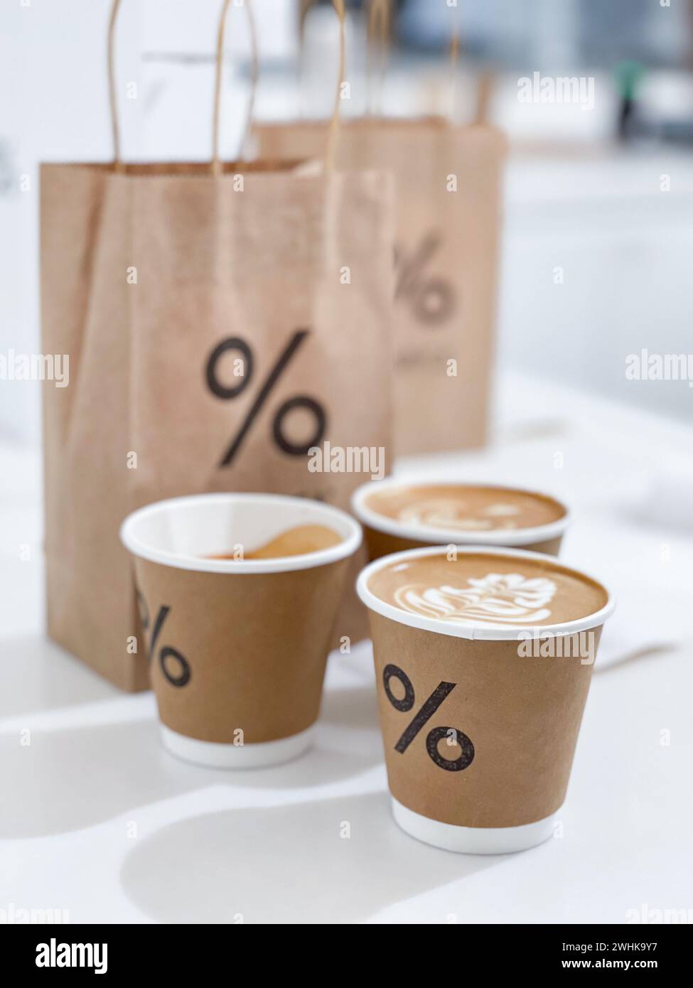 % Arabica coffee shop and roastery photographed on January 30, 2024 in Riyadh, Saudi Arabia ...