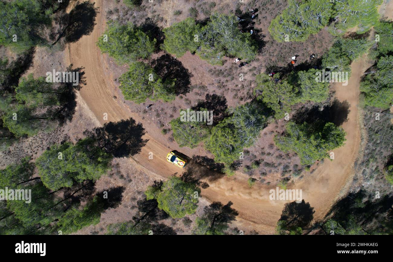Car racing competition in a rural road in forest in the mountains Stock ...