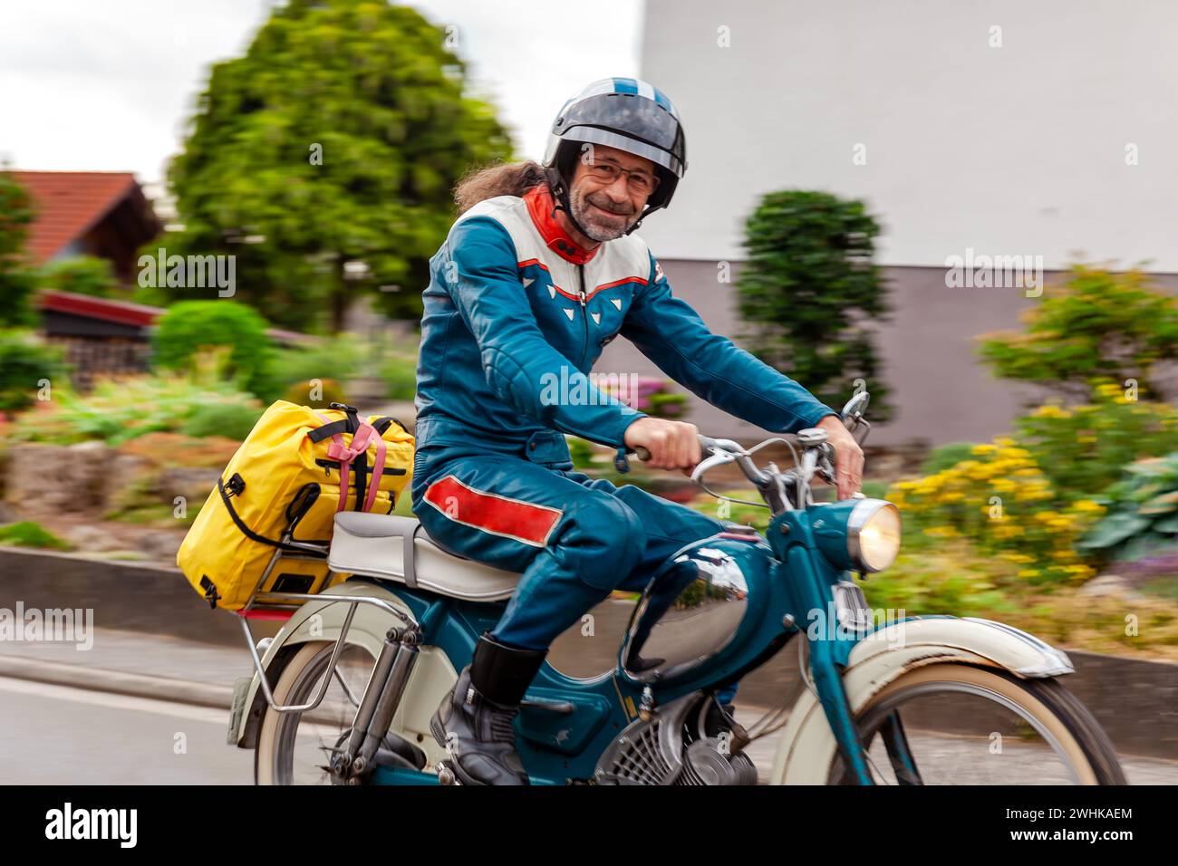 Caucasian man rides electric motorcycle hi-res stock photography and ...