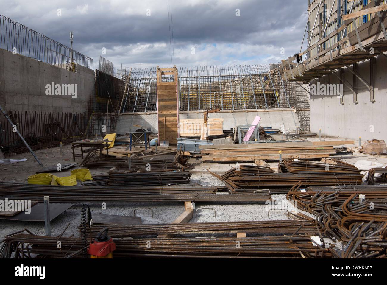 Reinforcement with construction steel and structural steel Stock Photo ...