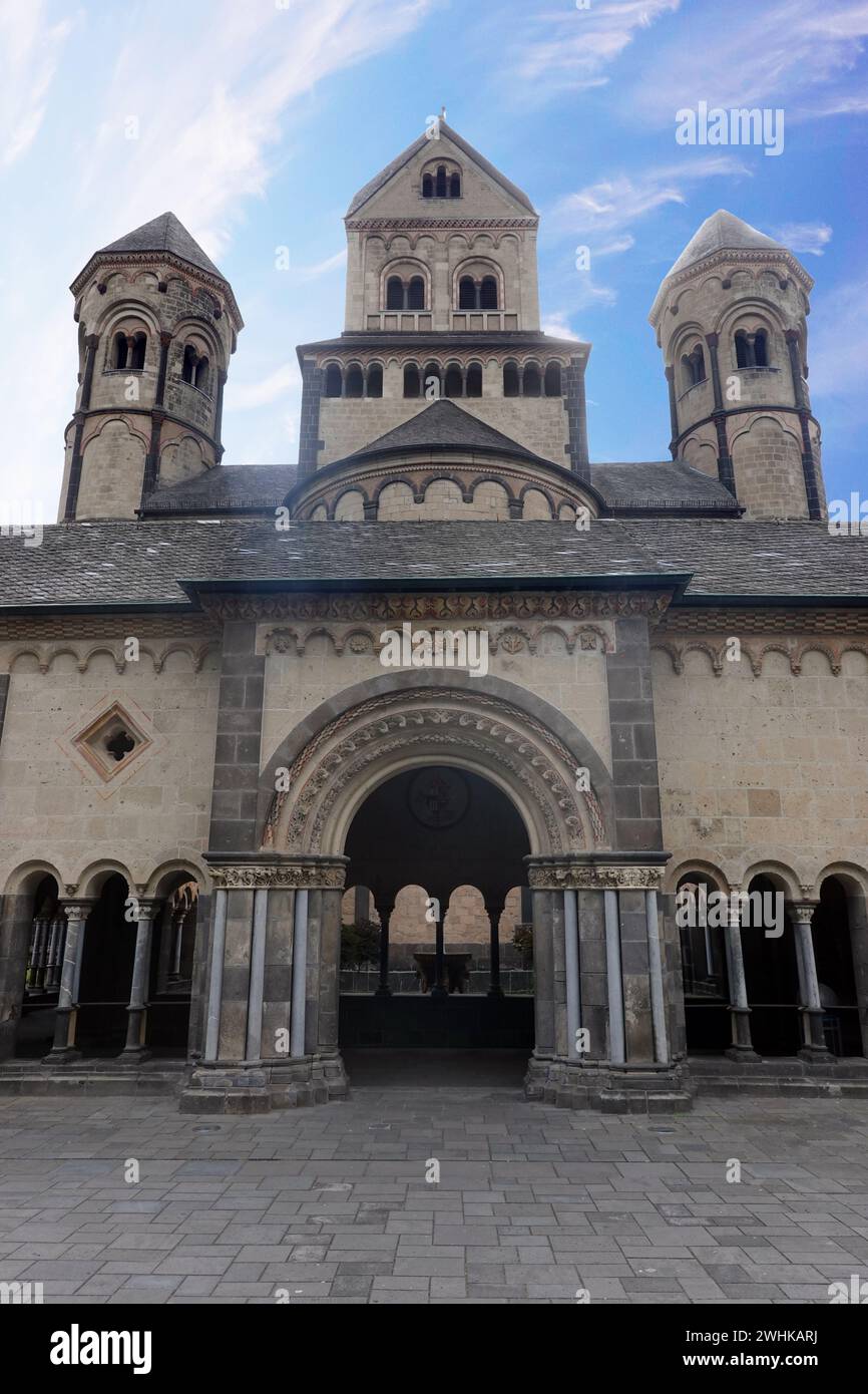 Monastery church of the Benedictine Abbey of Maria Laach Stock Photo ...