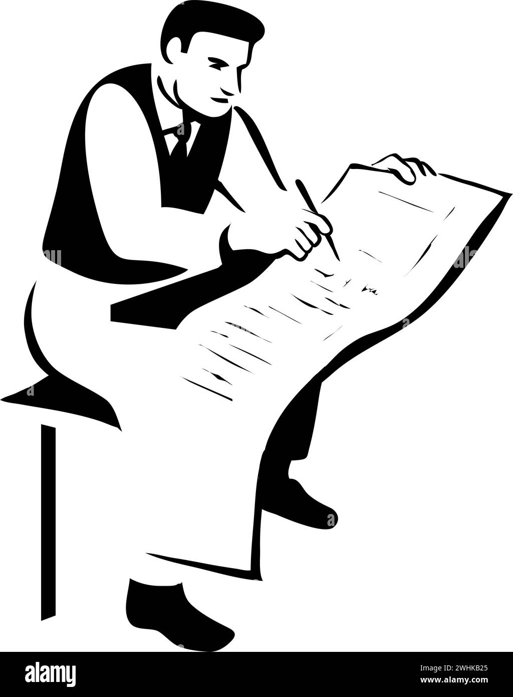 Black businessman writing Black and White Stock Photos & Images - Alamy